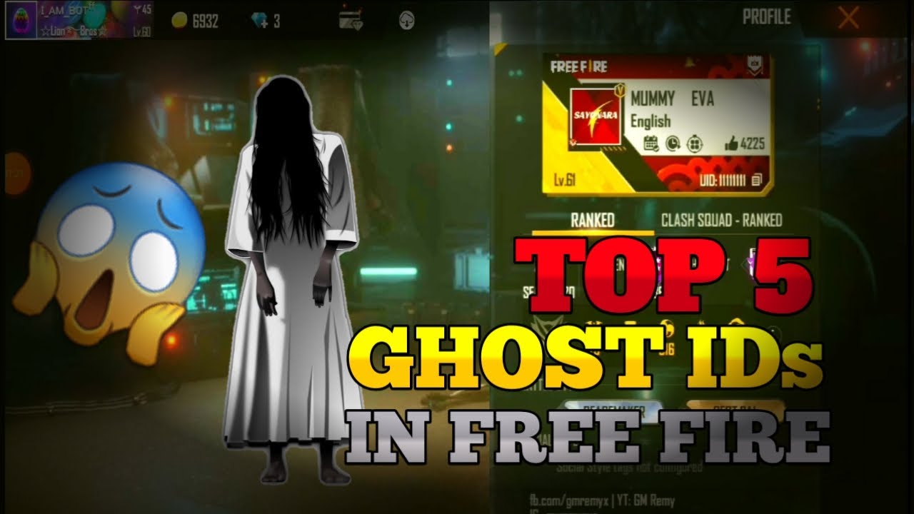 Top 5 Ghost Ids In Free Fire || Free Fire Ghost Ids || Free Fire ...