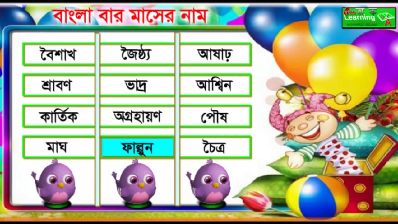 The Name Of Bengali Twelve Months 12 Animation the-name-of-bengali-twelve-months-12-animation