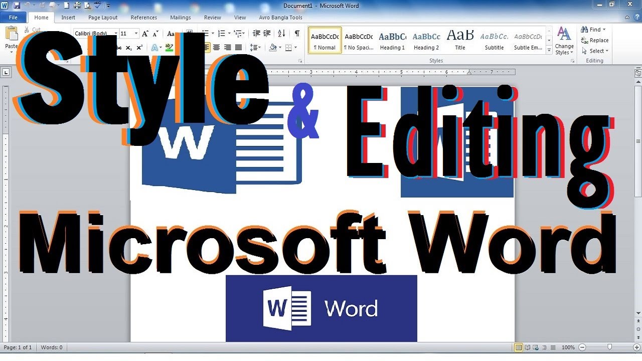 MS Word Home tab Style and Editing Group tutorial |মাইক্রোসফট ওয়ার্ড ...