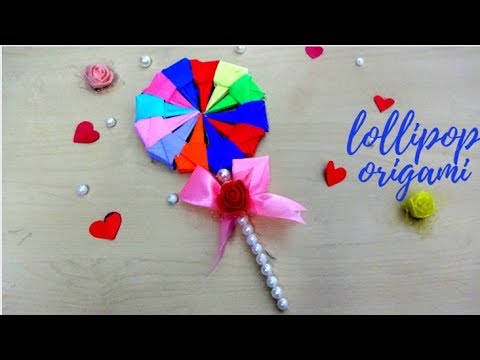 LOLLIPOP ORIGAMI | HOW TO MAKE PAPER LOLLIPOP ORIGAMI | PAPER LOLLIPOP ...