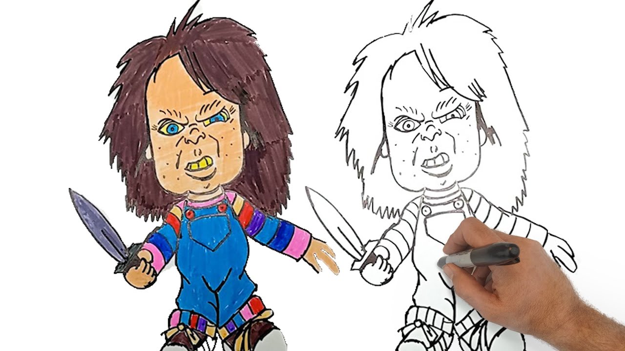How to Draw CHUCKY THE DOLL | step by step - YouTube