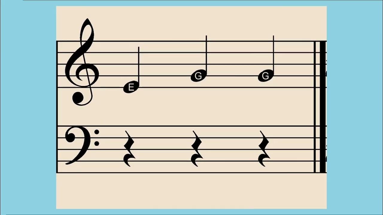 Middle C position three letters music word flashcards - YouTube