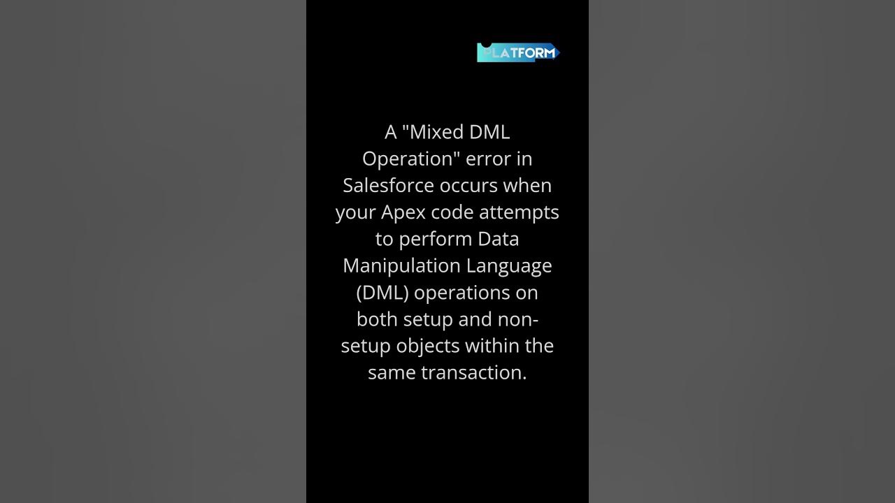 Mixed DML Exception - YouTube