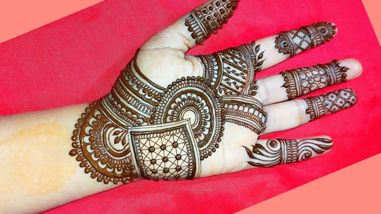 very beautiful stylish front hand mehndi design | easy mehndi design ...