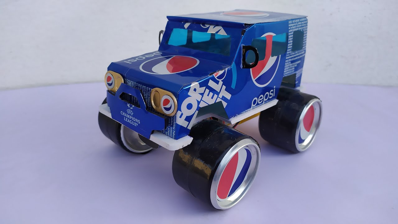 How to make an amazing toy Jeep car out of Pepsi cans | DIY | IXTI ...