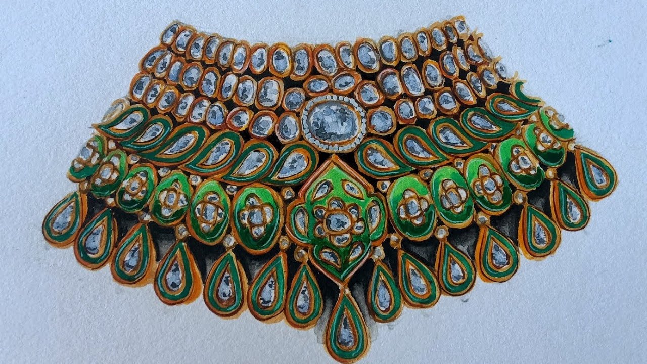 How to draw JEWELLERY DESIGN | Jewelry Illustration Tutorial | Braided ...