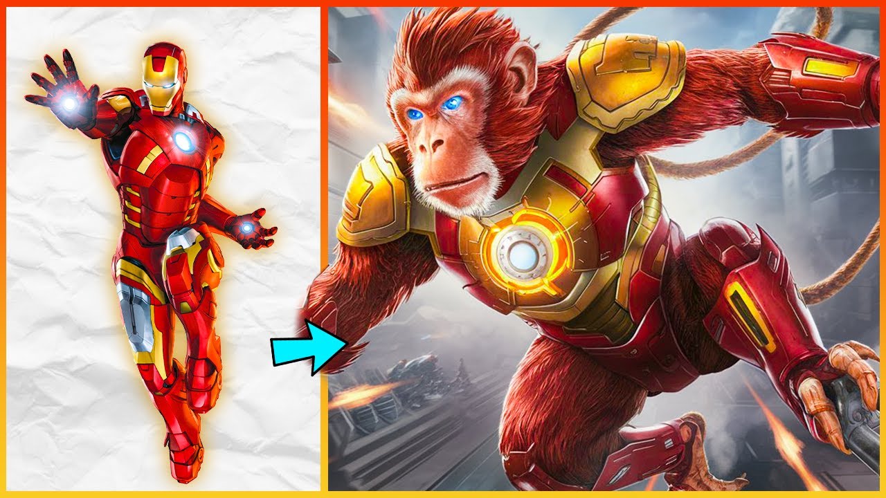 AVENGERS But Giant Monkey 🐒: Marvel & DC Heroes & Heroines as Mighty ...