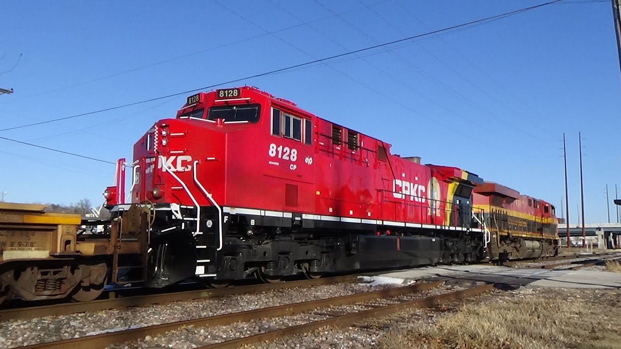 CPKC 252 261 plus BN Rock meets 181 with CPKC repaint at Bettendorf ...