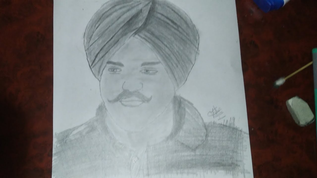 part 1 || how to draw Sidhu Moose @SidhuMooseWalaOfficial ||Sidhu Moose ...