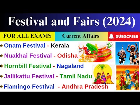 Festival and Fairs (2024) Current Affairs || Important Festivals || Top ...