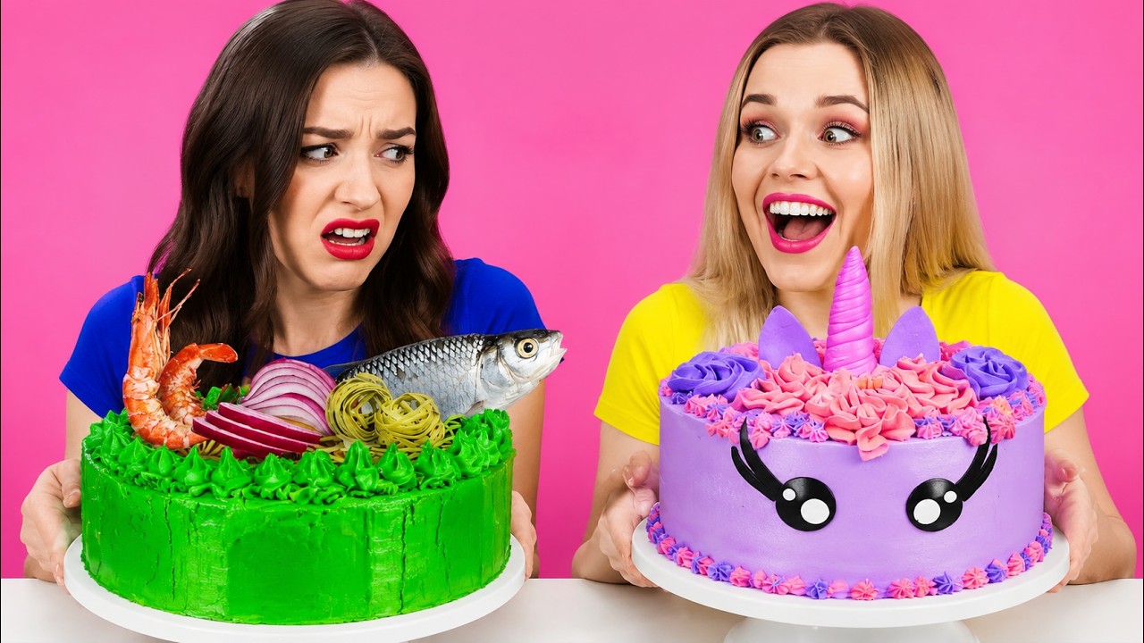 DESAFÍO DE DECORACIÓN DE PASTELES || Desafío de pastel VS. comida real ...
