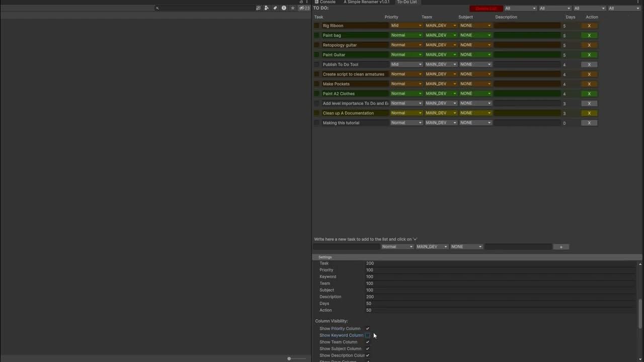 Ahab To-Do List Unity Editor Extension. - YouTube