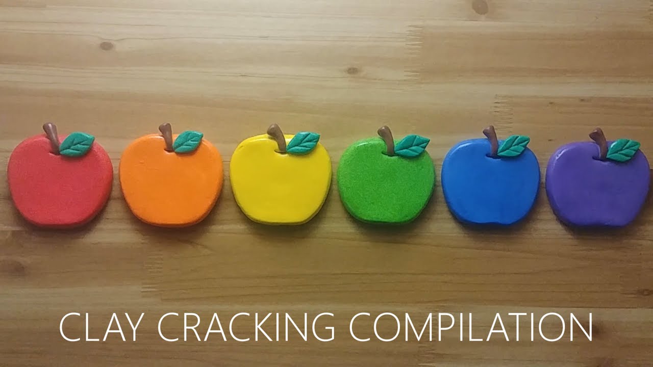 Rainbow apple clay cracking compilation 무지개 사과 점토 부수기 위주로 편집 - YouTube