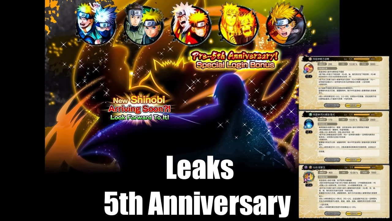 NxB NV: Leaks 5th Anniversary For Next Month | Naruto X Boruto Ninja ...