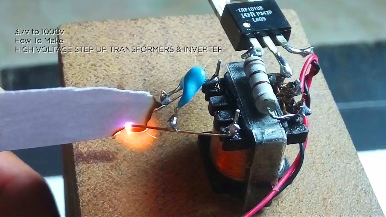 3,7v to 1000V - How To Make HIGH VOLTAGE WITH BATTERY (INVERTER) - YouTube