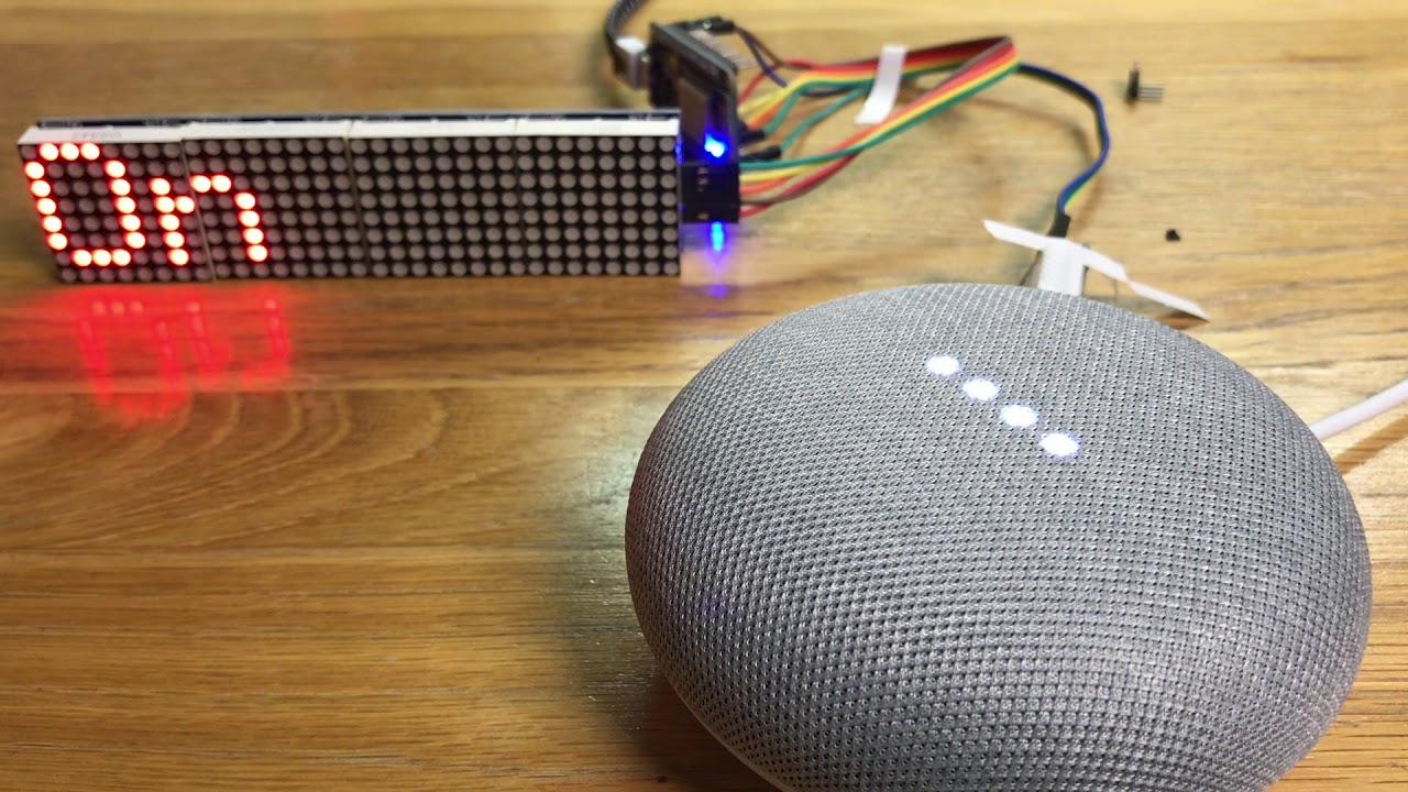 Google mini control ESP8266 and LED matrix - YouTube