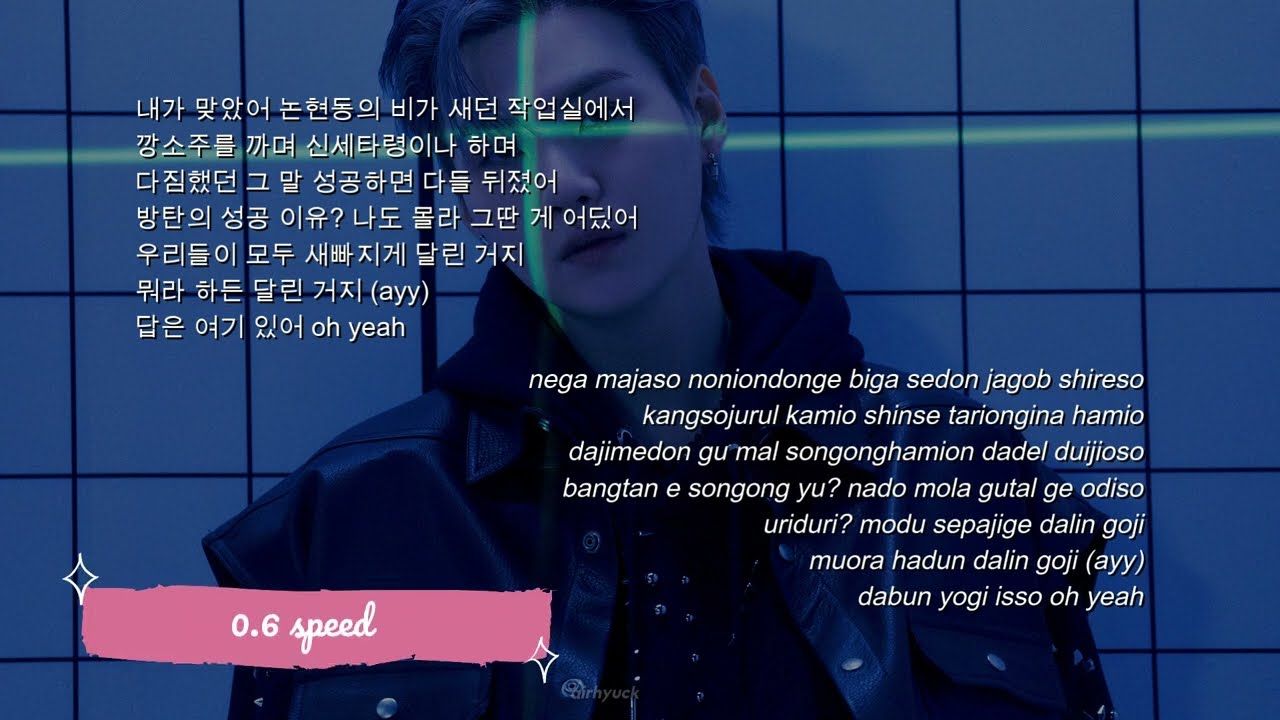 How to rap "Run BTS" Suga/Yoongi's part (easy lyrics + hangul) - YouTube