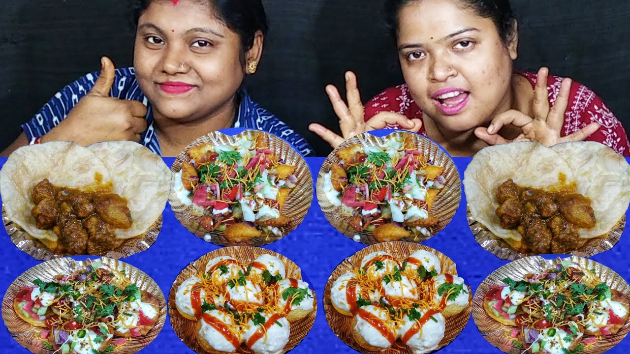 NIMKI CHAT DAHI FUCHKA PAPRI CHAT EATING CHALLENGE // INDIAN CHAT ...