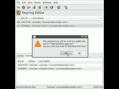 Howto (GPA) GNU Privacy Assistant - Signing a key and uploading it. - YouTube