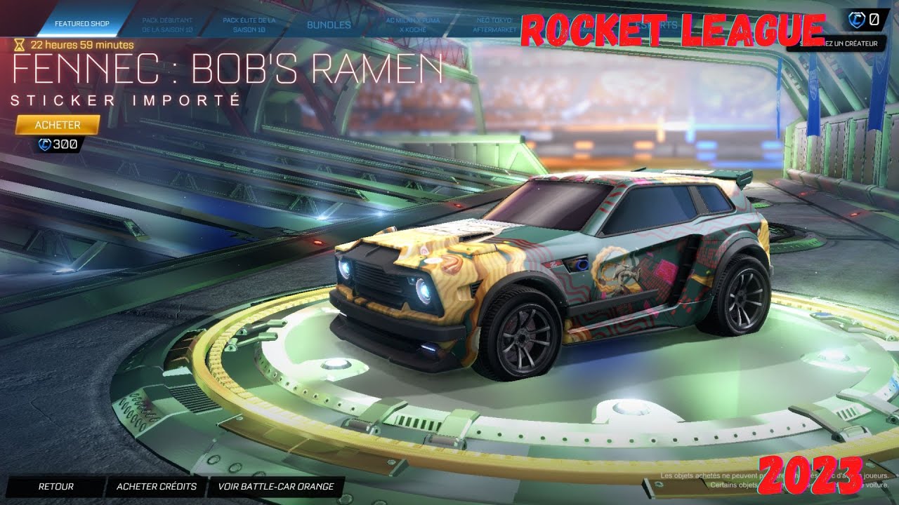 *NEW* FENNEC BOB'S RAMEN AUTO BOUTIQUE 22 MARS 2023 ROCKET LEAGUE ITEM ...