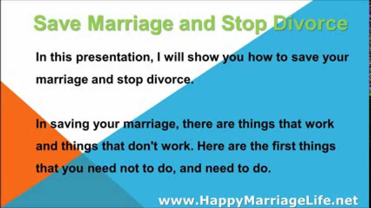 Save Marriage and Stop Divorce - What Works and What Doesn't Work - YouTube