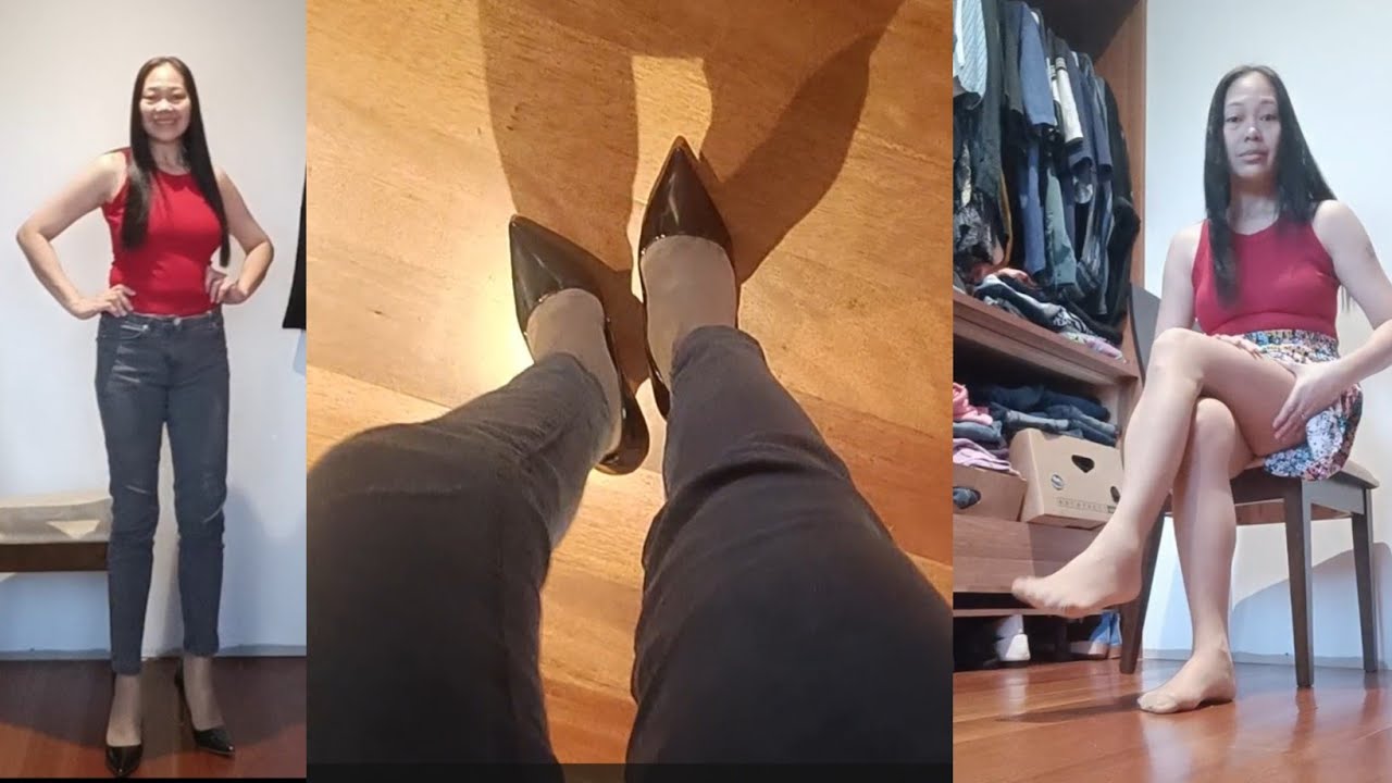 Sheer Pantyhose Jeans High Heels Youtube