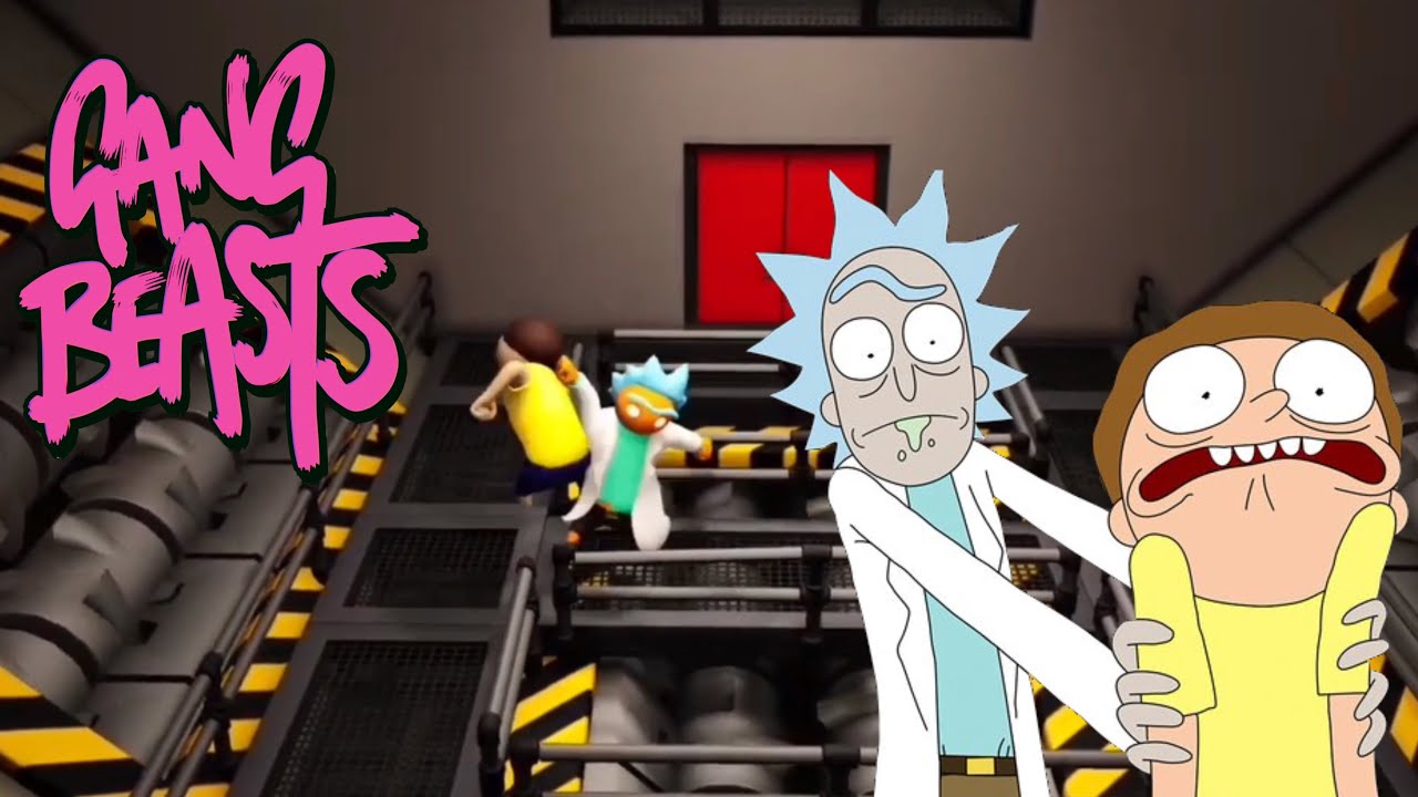 (GANG BEASTS) - RICK AND MORTY DANCING MID AIR! - YouTube