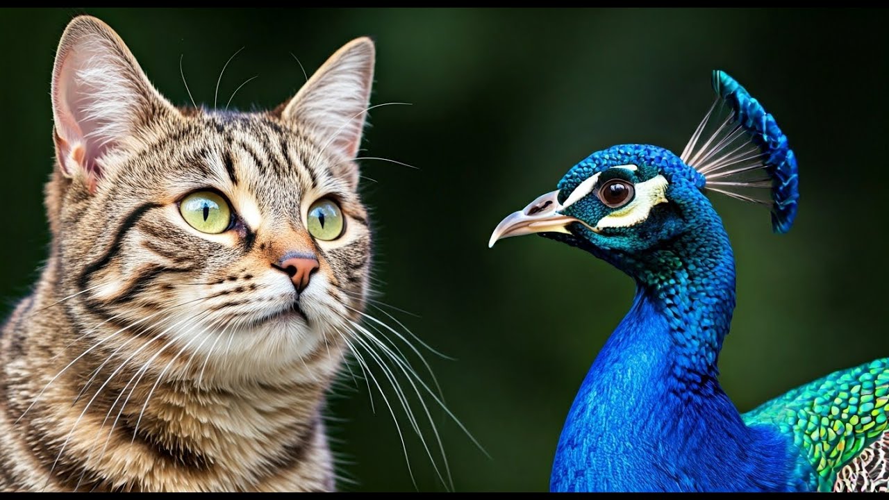 Peacock meow meow vs cat sounds: Which is more relaxing? - YouTube
