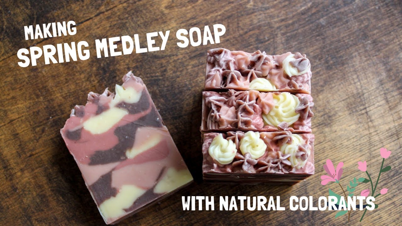 Making Spring Medley soap with natural colorants | Red Nature - YouTube