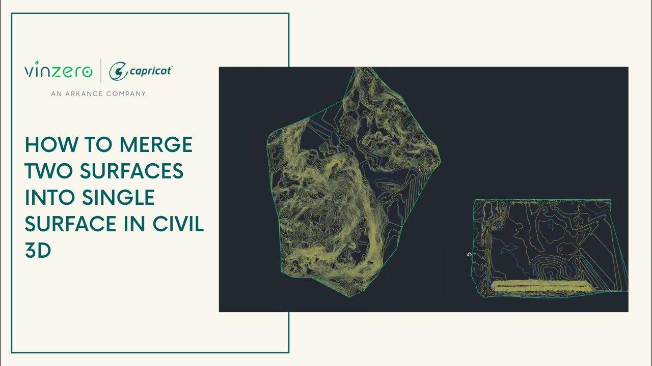 How to Merge Two Surfaces into Single Surface in Civil 3D - YouTube