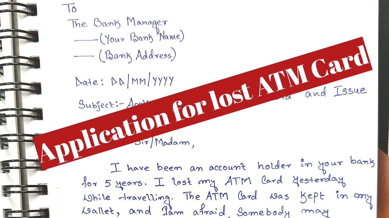 Application For Lost ATM Card And Issue New ATM Card In English application-for-lost-atm-card-and-issue-new-atm-card-in-english