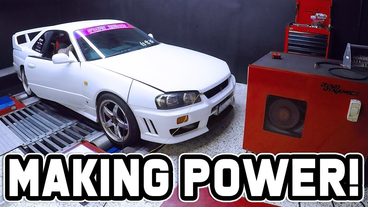 MAKING POWER ON THE DYNO - R34 Skyline Build! - YouTube
