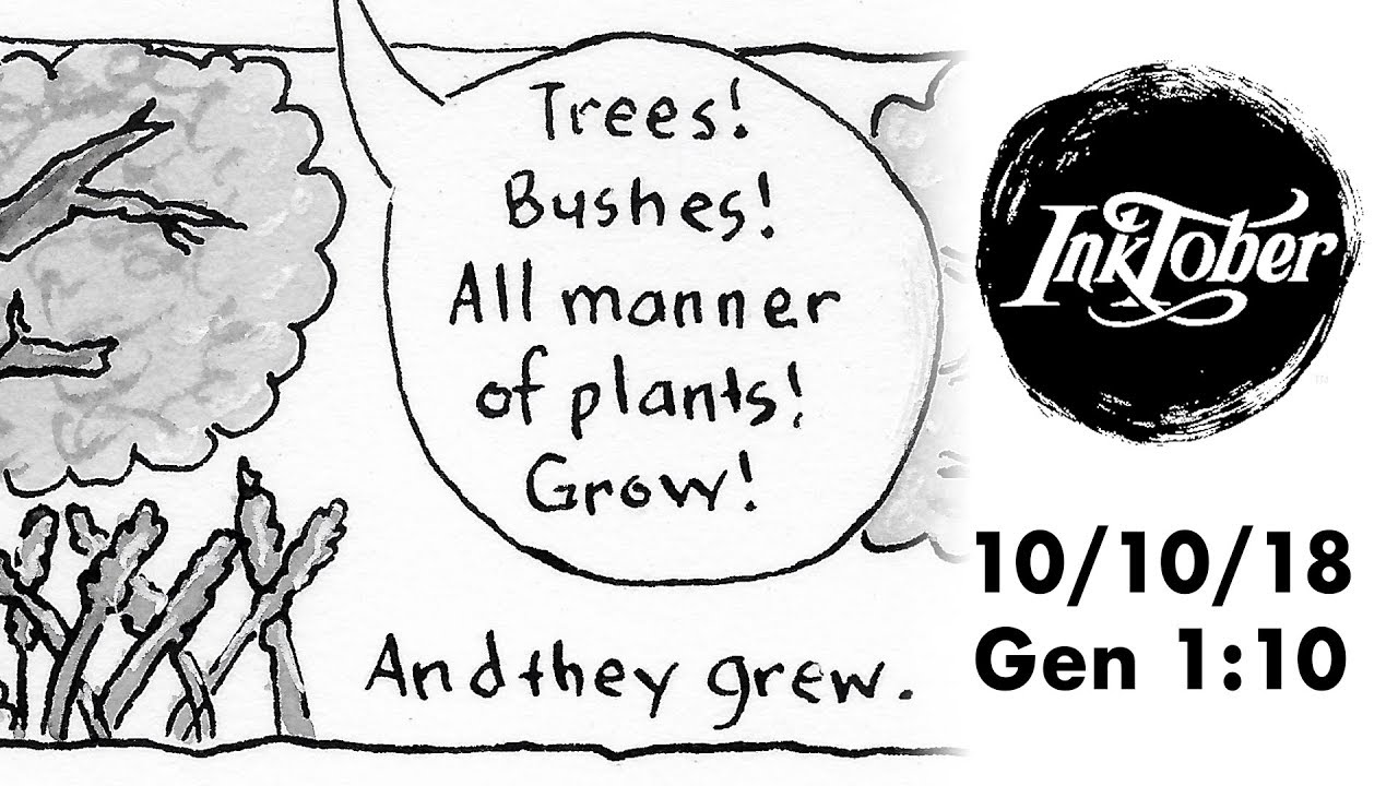 Genesis 1:11 - God Creates Plants - Illustrating the Bible - Inktober ...
