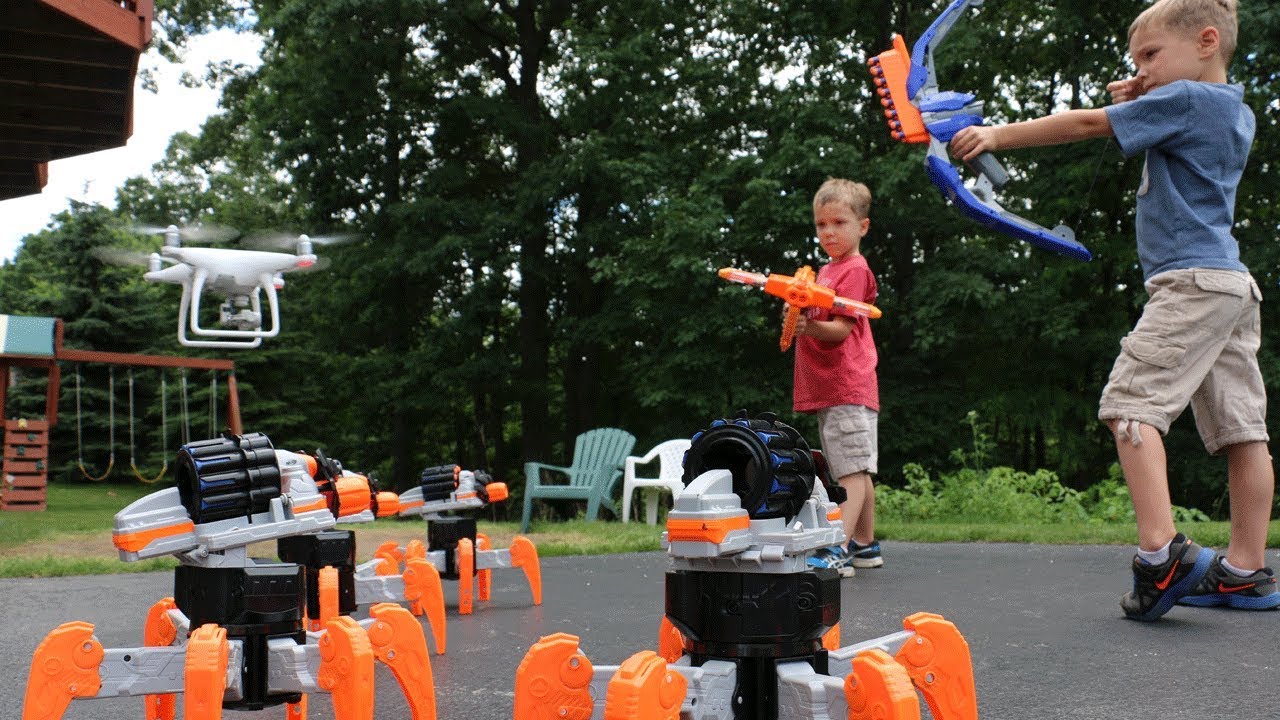 Guerra nerf drone Invasión 2 detrás de las escenas - YouTube