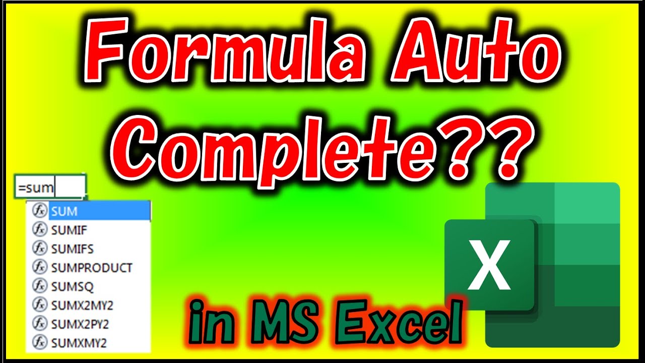 Enable Disable Formula Auto Complete In Excel Excel Formula Auto Enable Disable Formula Auto Complete In Excel Excel Formula Auto