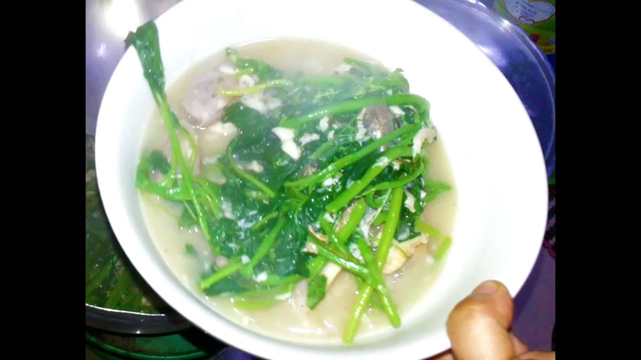 Asian Food - Taro Soup With Grilled Fish And Spinach - Youtube - YouTube