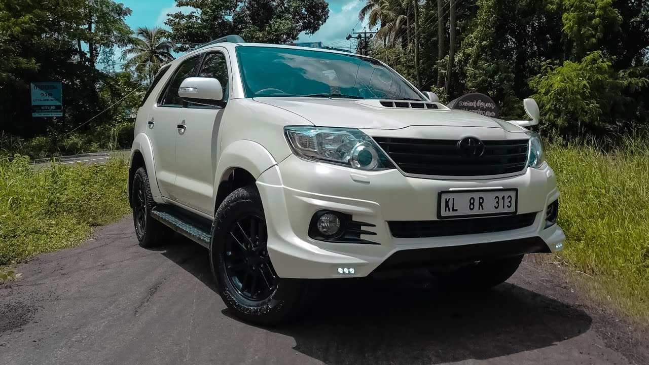 Toyota Fortuner Full Painting to Pearl white and TRD kit Installation ...