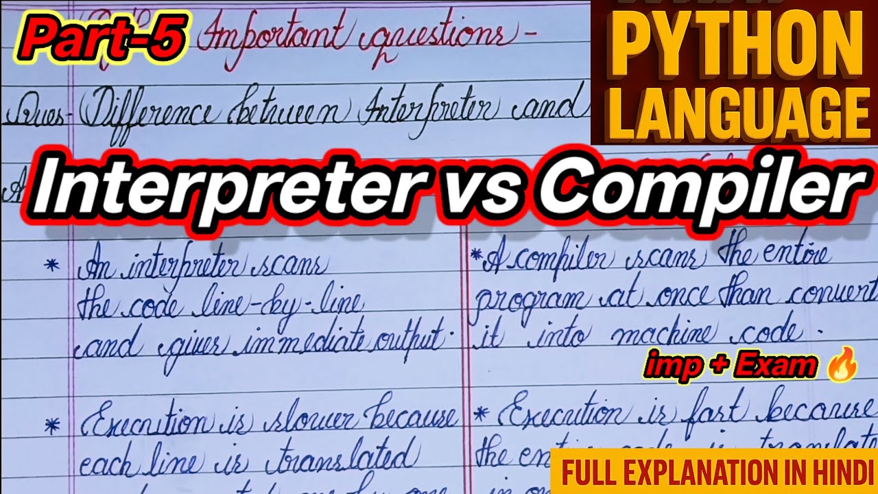 Interpreter vs Compiler in Python | Explained with Hindi | Python ...
