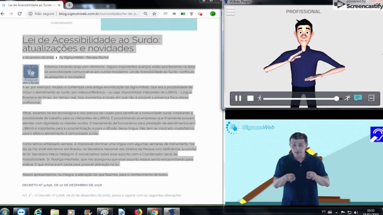 Avatar VLibras x Intérprete de Libras Humano - YouTube