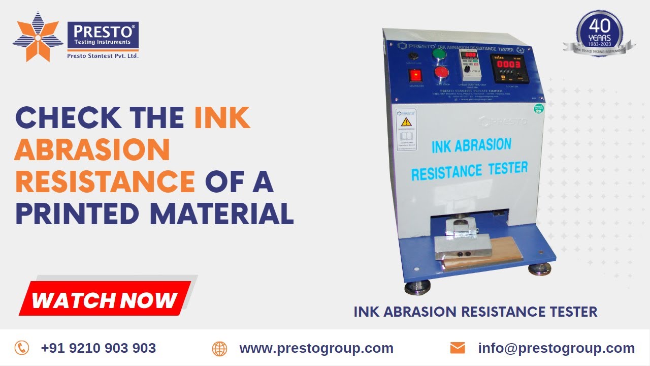 Check the ink abrasion resistance of a printed material with Presto ink ...