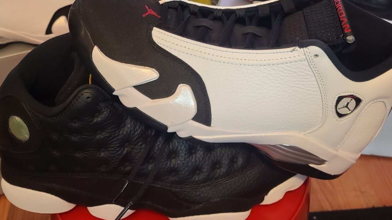 Air Jordan 14 Retro Black Toe Versus Aj13 Playoffs Sneaker Review ...