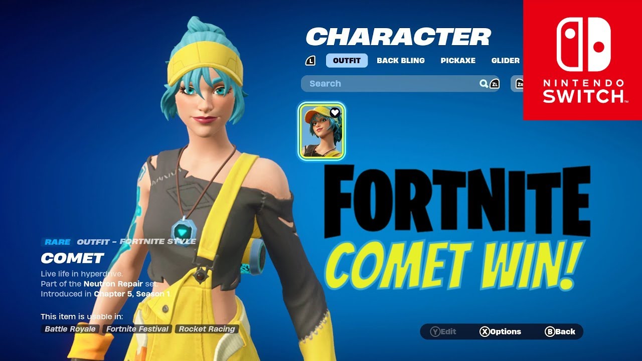 FORTNITE COMET WIN! NINTENDO SWITCH - YouTube