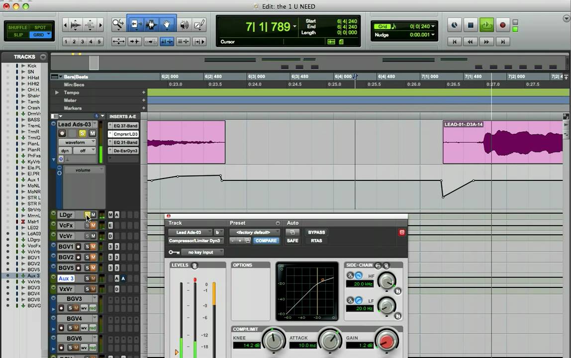 Pro Tools LE 8 editing Volume for Vocals Part 1 - YouTube