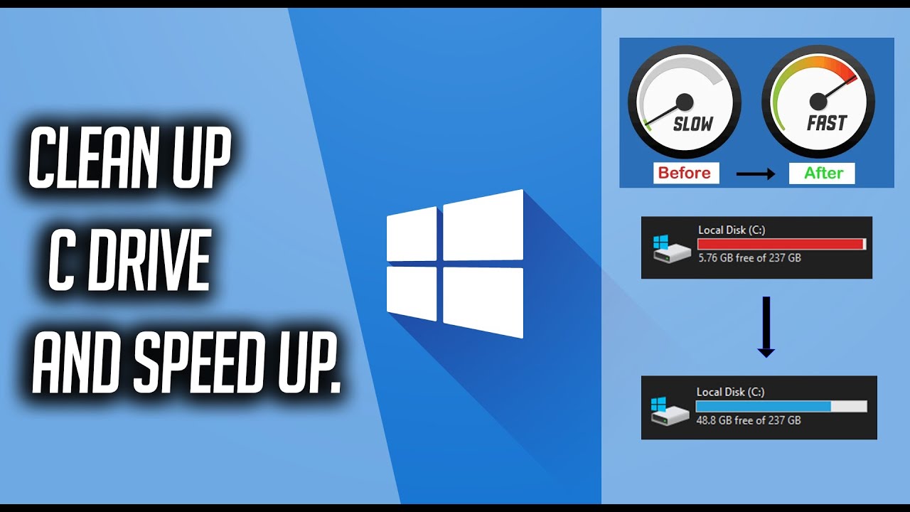 How to Clean up Local Disk (C:) Drive | Speed up Windows 10 | 2021 ...
