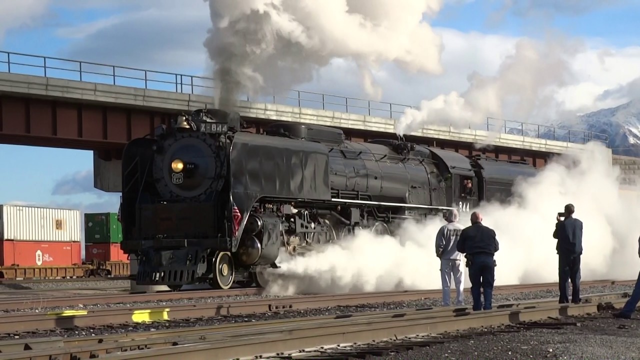 Union Pacific 844 Departs Ogden, Utah 2017 - YouTube