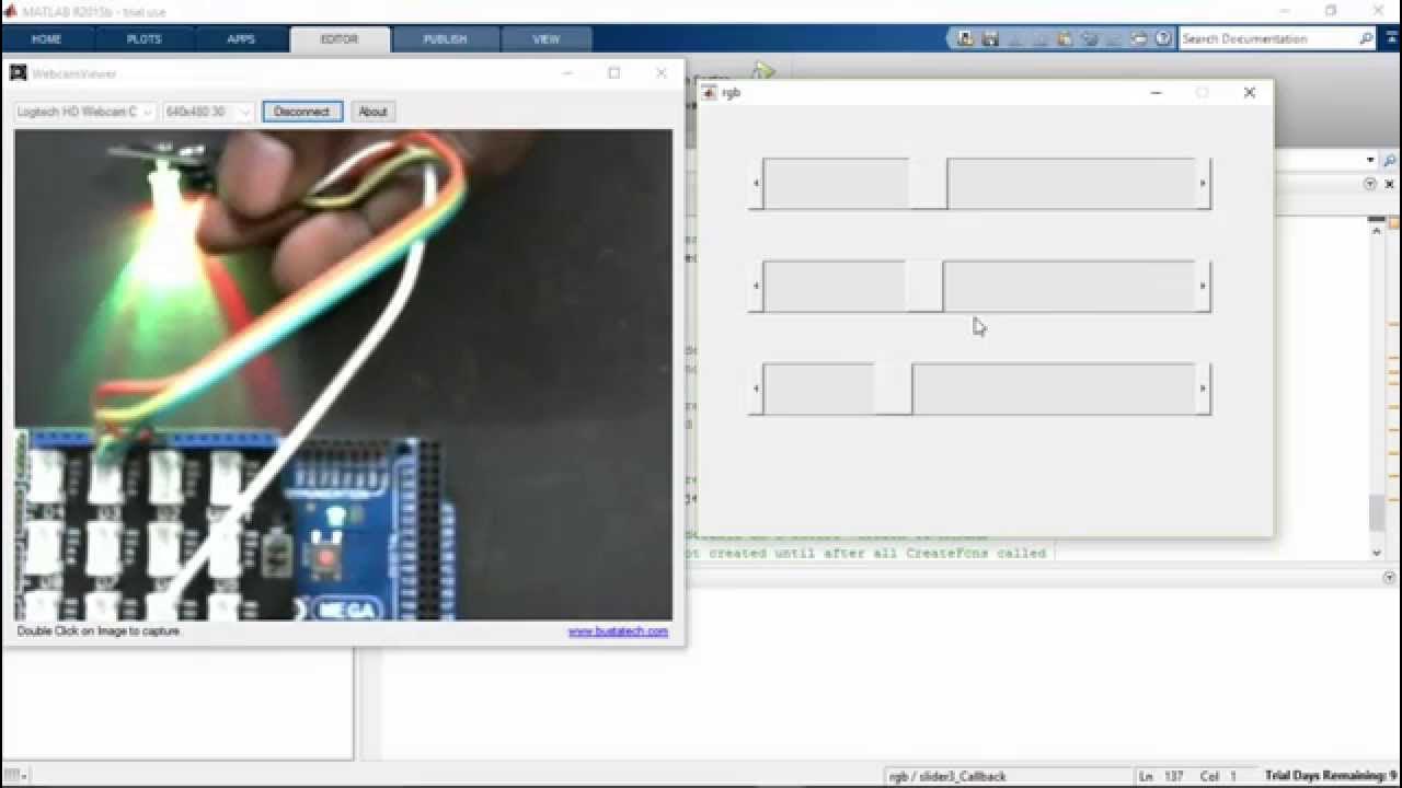 2. Arduino Matlab GUI controlling an RGB LED - YouTube