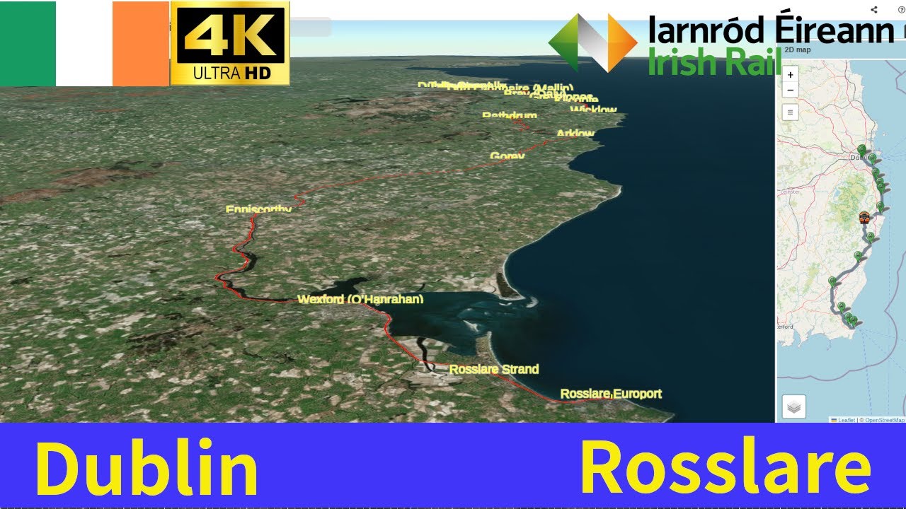 Simulate Irish Railways journey from Dublin to Rosslare with real maps ...