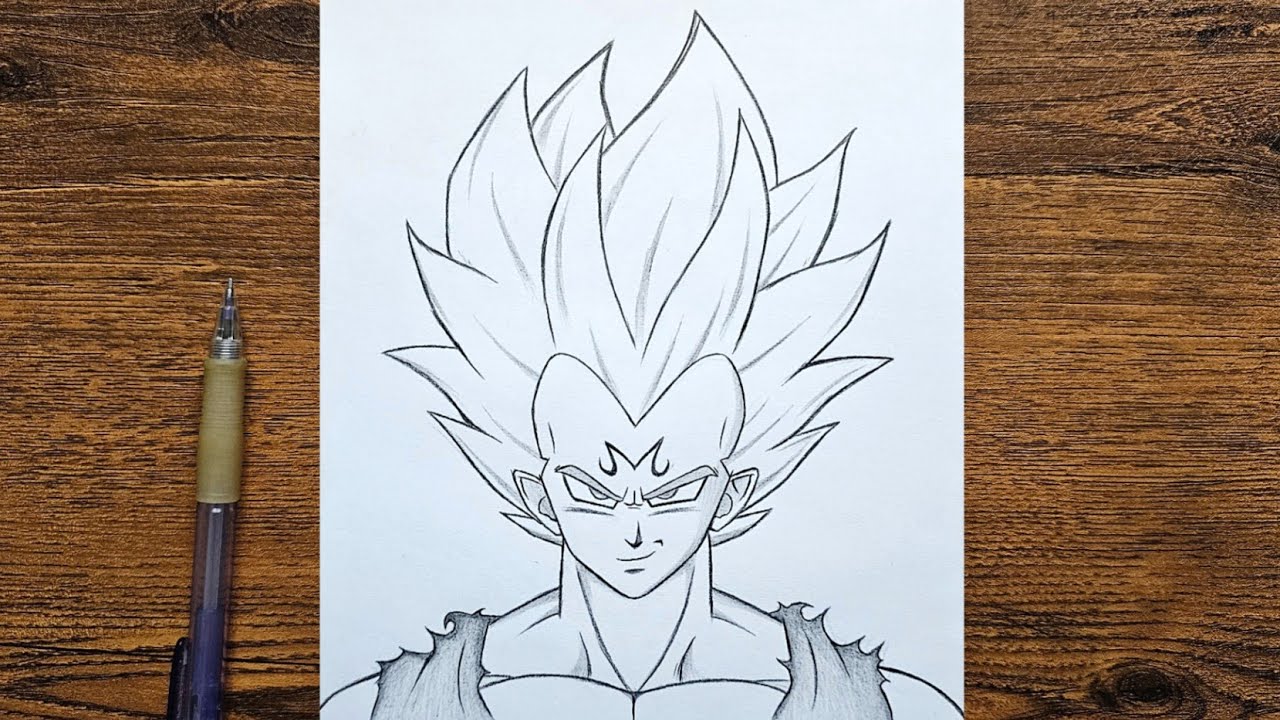 How to draw Vegeta from dragon ball | Majin Vegeta step by step | easy ...