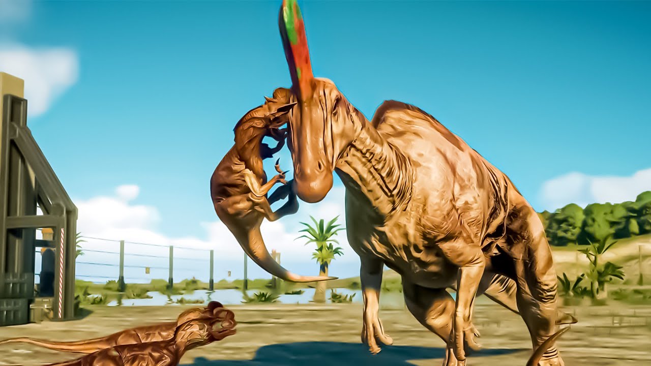 DILOPHOSAURUS PACK HUNTING vs HERBIVORE DINOSAURS - JURASSIC WORLD ...