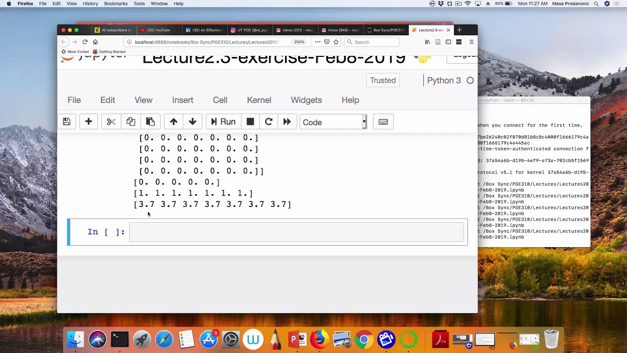 Pge310 Lecture2 Python Numpy Plotting 2019 02 11 Part2 Youtube 8274